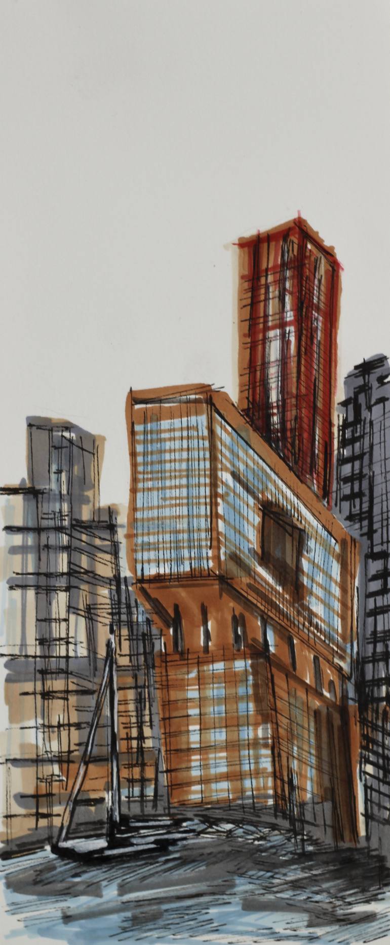 Rotterdam Drawing by Anna Borunova | Saatchi Art