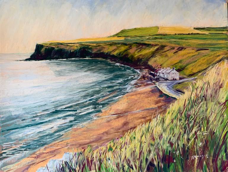 Saltburn in Sun Drawing by Andrew Moodie | Saatchi Art
