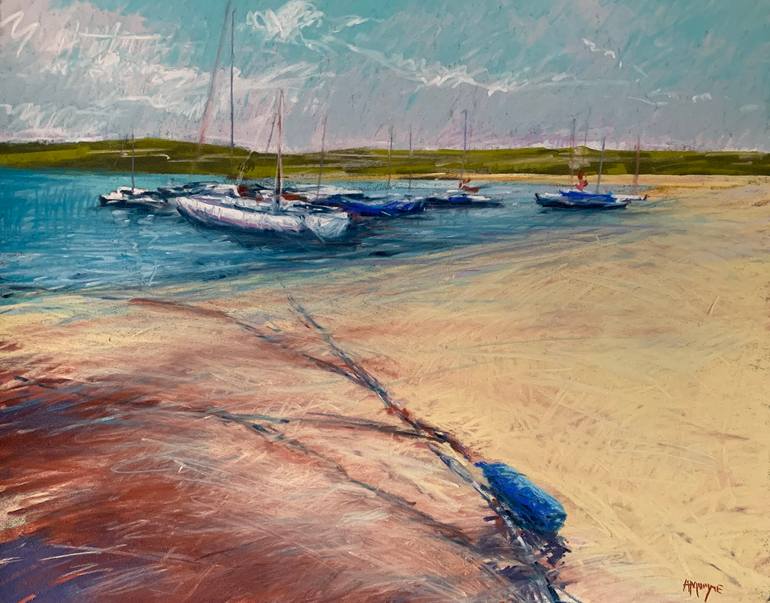 Morning Rest, Beadnell Drawing by Andrew Moodie | Saatchi Art