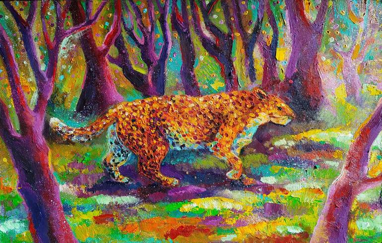 A leopard in a magical forest Drawing by Anastasiya Protosovitskaya ...