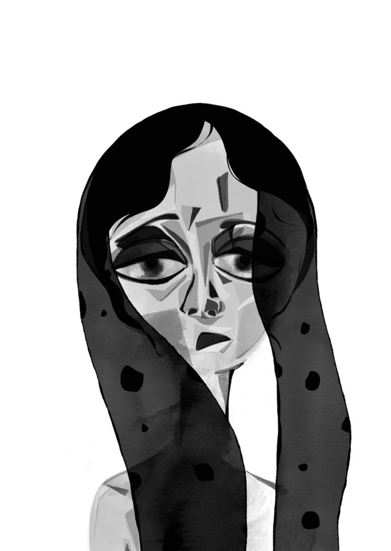 A Sad Woman Painting by Sepideh Taatee | Saatchi Art