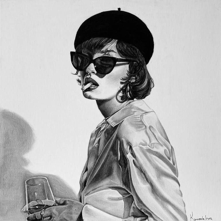 MODERN WOMAN original gift Drawing by Irina Korneeva | Saatchi Art