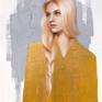 ORIGINAL OIL PAINTING GIRL IN GOLDEN SUIT JACKET Painting by Anna ...
