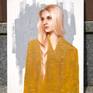ORIGINAL OIL PAINTING GIRL IN GOLDEN SUIT JACKET Painting by Anna ...