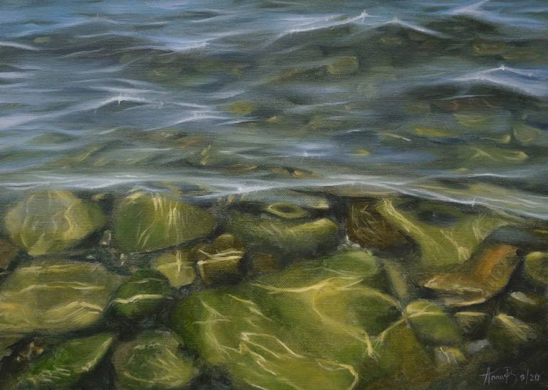 SEABED original oil painting sea, sea bottom, water, light Painting by ...