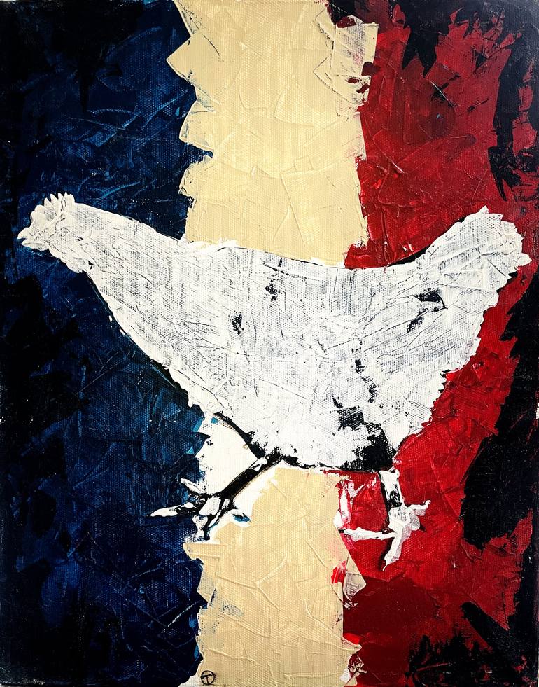 Chicken in paris Painting by Olga Tikhonova | Saatchi Art