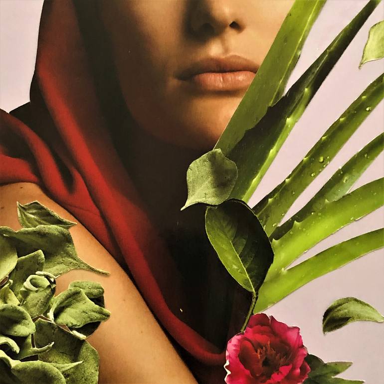 Pink Daisy Collage by Kms Art Studio | Saatchi Art