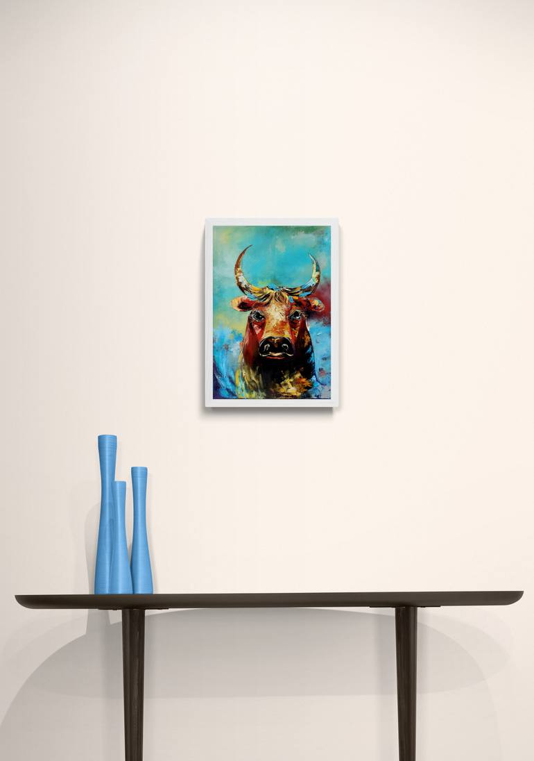 THE TAURUS. THE RAINBOW BULL. Painting by Margo Tartart | Saatchi Art