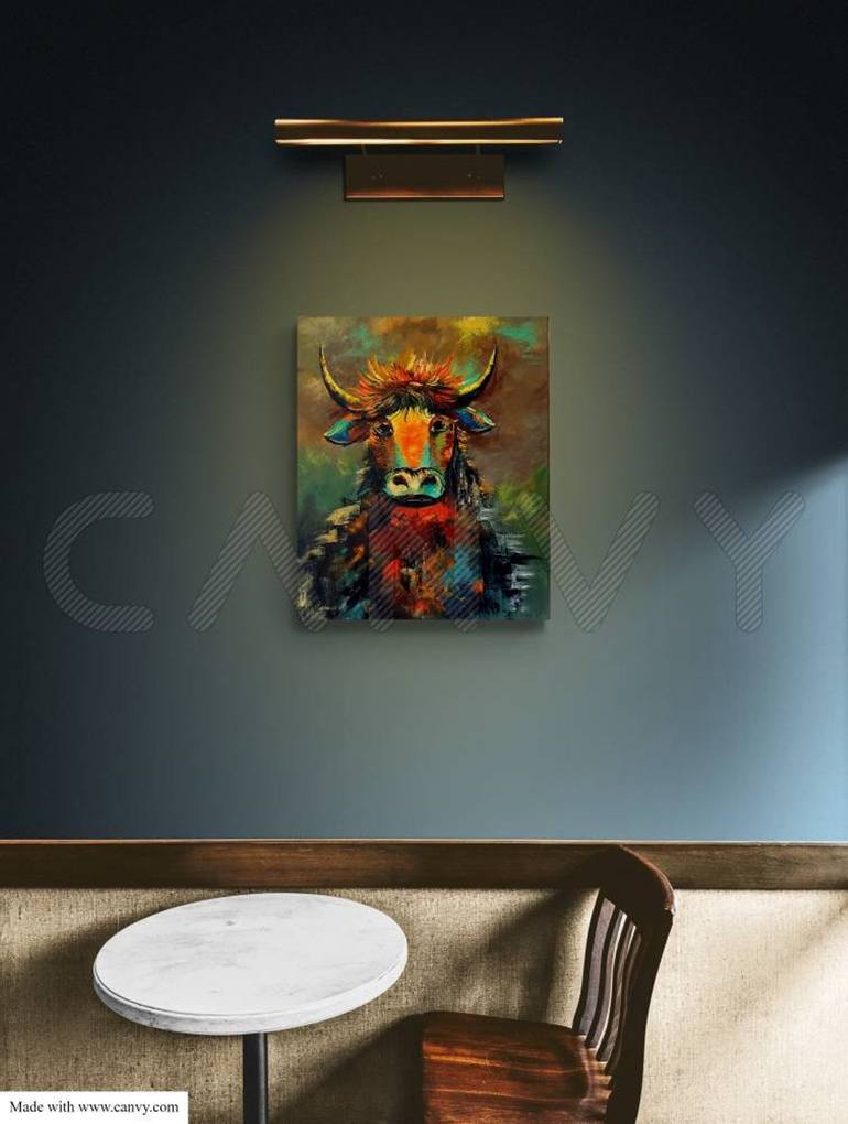 THE TAURUS. THE RAINBOW BULL Painting by Margo Tartart | Saatchi Art