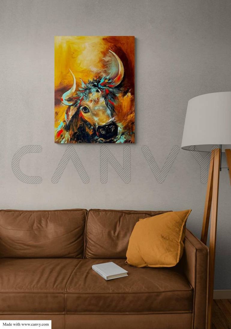 THE YOUNG BULL Painting by Margo Tartart | Saatchi Art