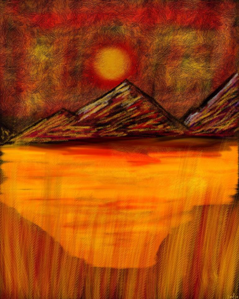 The art of the evening sun Drawing by Sabit Arts | Saatchi Art