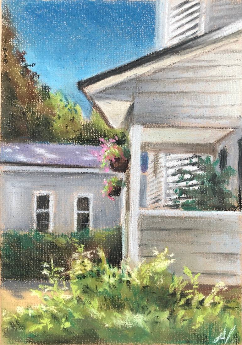 morning courtyard Drawing by Anastasia Volkonskaya | Saatchi Art