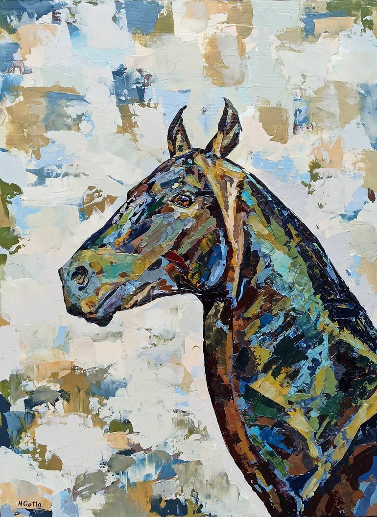 Akhal-Teke Horse Painting by Maria Gotta | Saatchi Art