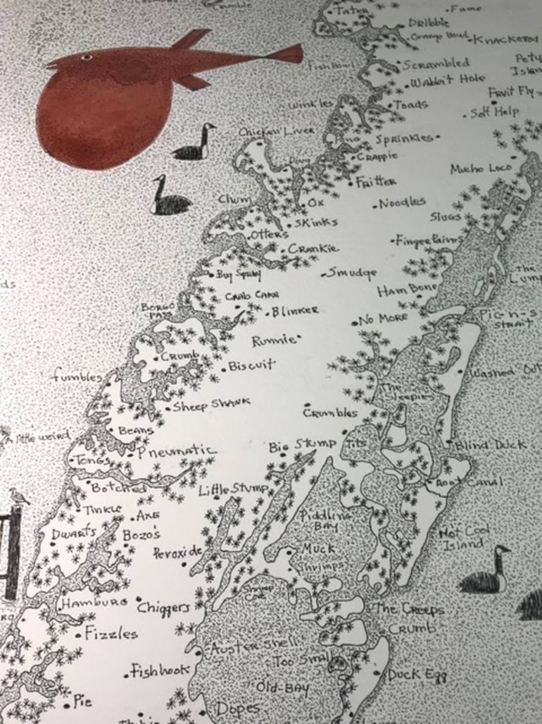 Whimsical Map of Eastern Shore Painting by Maurice Spector | Saatchi Art