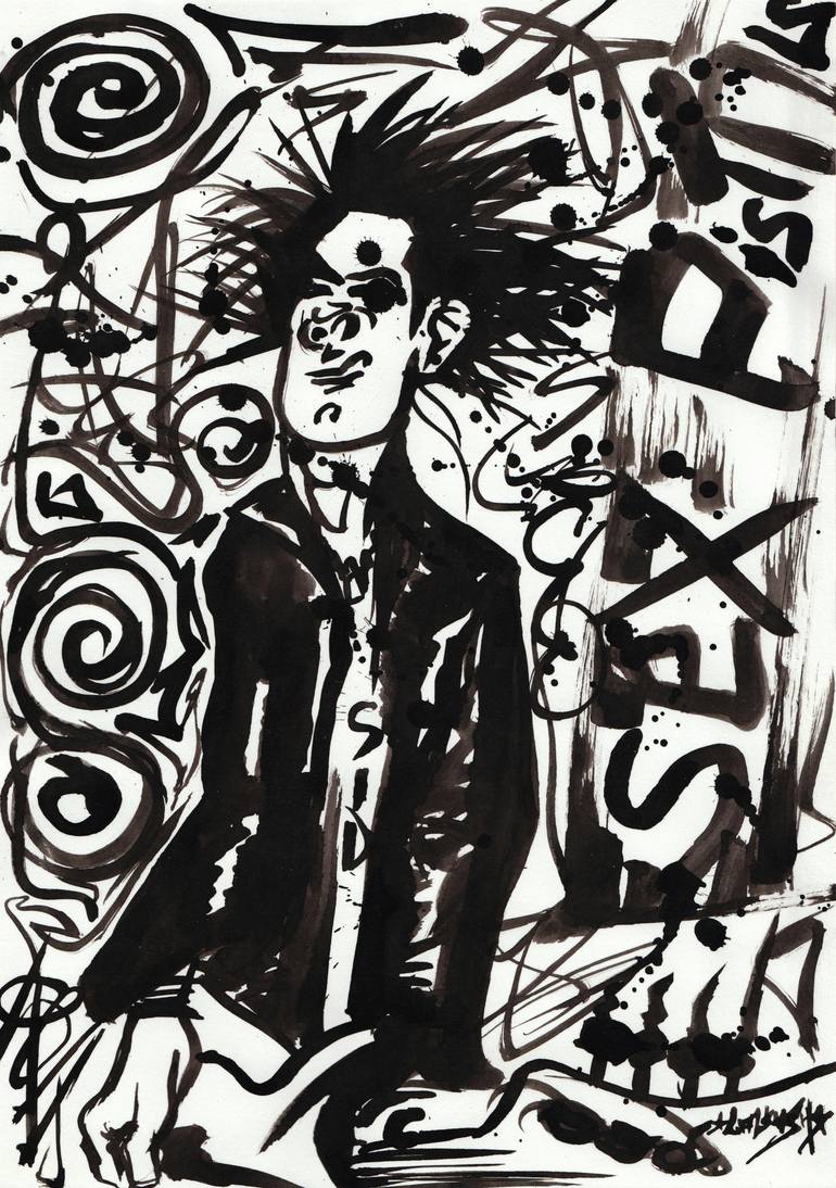 Sid Vicious Drawing by Anton Galkin | Saatchi Art