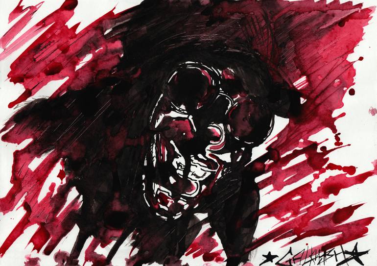 SKEPTA - RED EDITION Painting by Anton Galkin | Saatchi Art