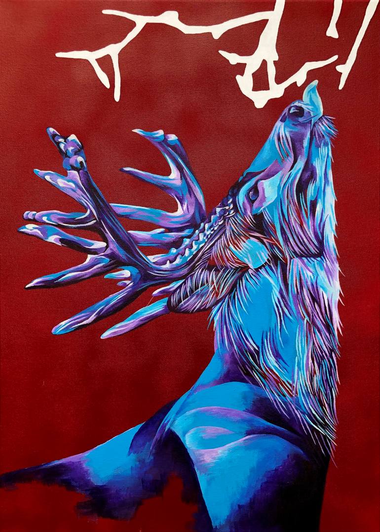 The Stag Painting by Ruby Penny | Saatchi Art