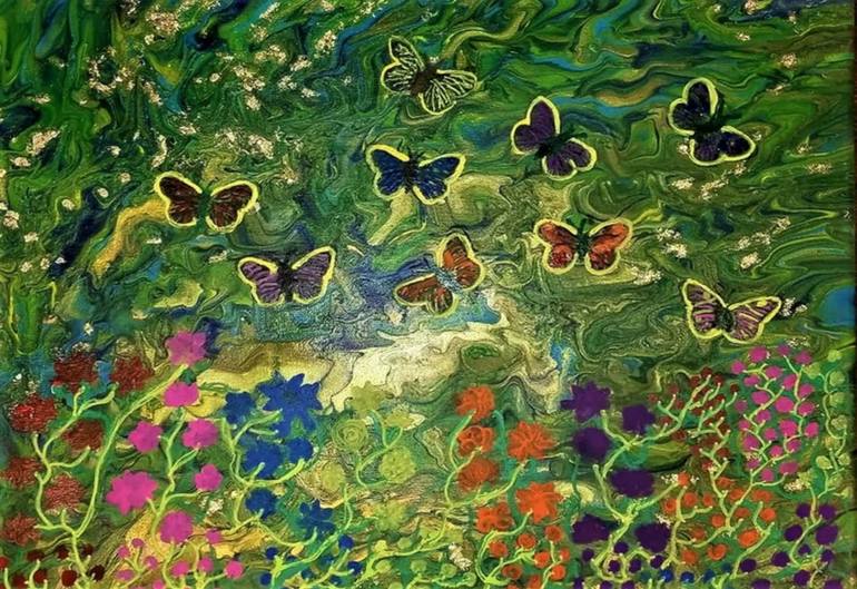 Colors of the Garden Painting by Sheryl Campbell | Saatchi Art