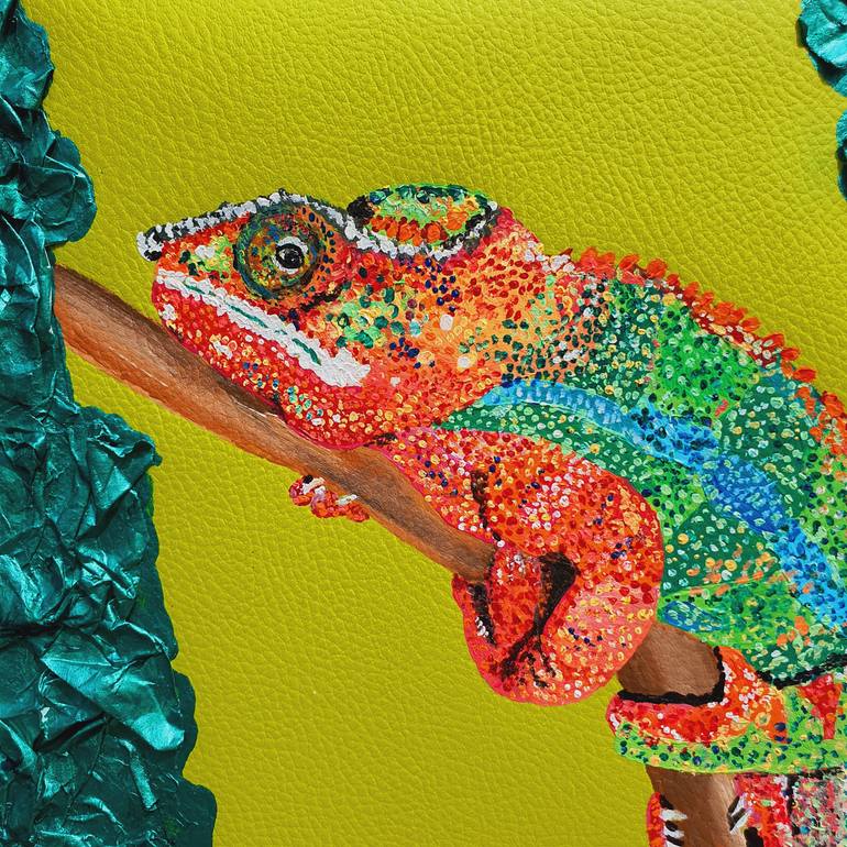 Camaleonte Painting by Maria Sabrina Viviani | Saatchi Art