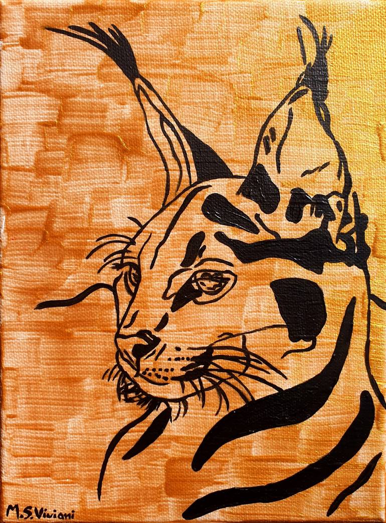 CARACAL Painting by Maria Sabrina Viviani | Saatchi Art