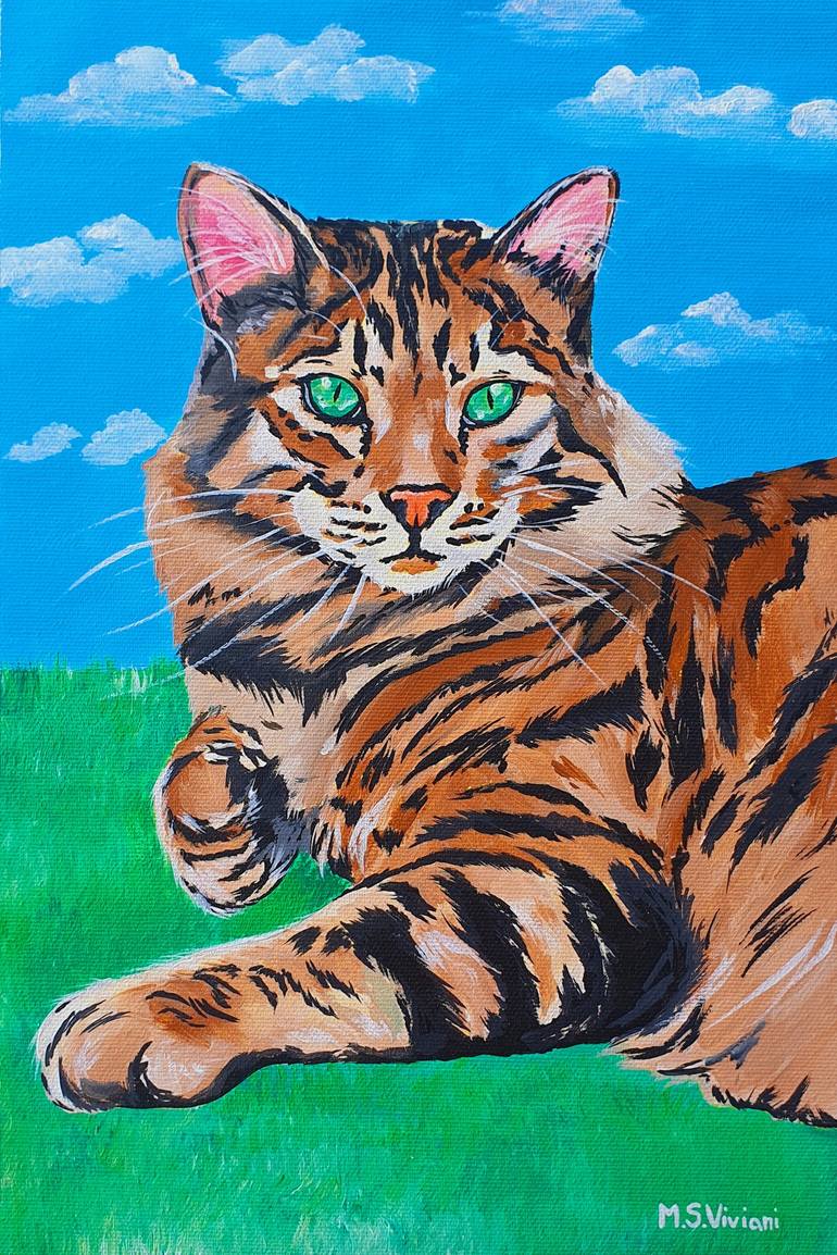 Tenerife Bengal cat - Maria Sabrina Viviani Painting by Maria Sabrina ...