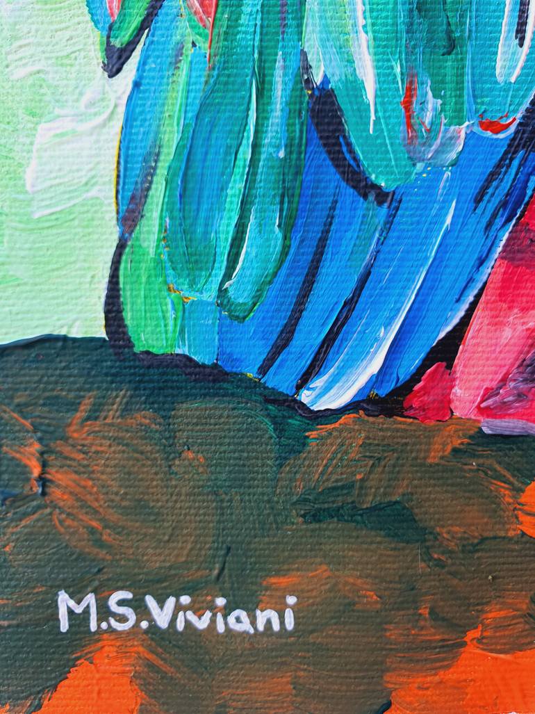Parrot Tenerife Painting by Maria Sabrina Viviani | Saatchi Art