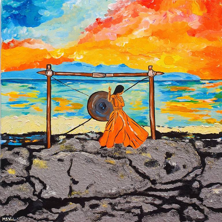 Roca Negra Sunset - Maria Sabrina Viviani Painting by Maria Sabrina ...