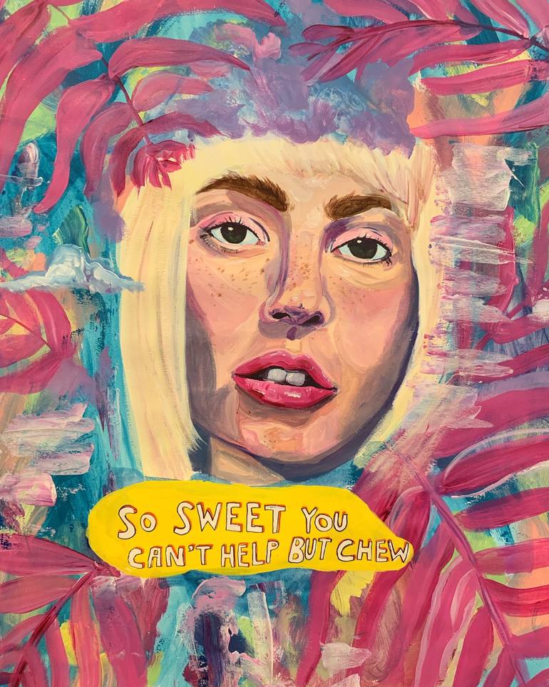 So Sweet You Can’t Help But Chew Painting by Kenzie Cake | Saatchi Art