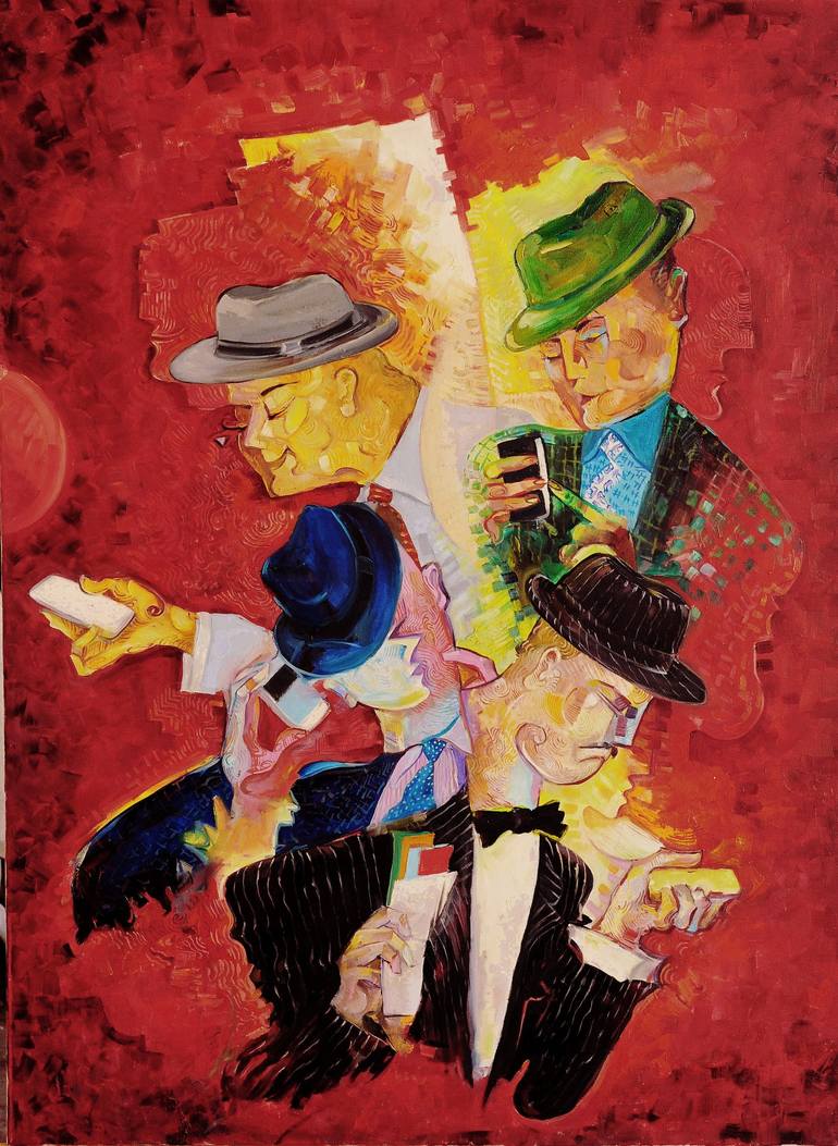 Wall Street Trades Painting by Emmy Lu | Saatchi Art