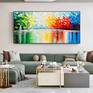 Large Original Oil Painting On Canvas, Colorful Forest Painting ...