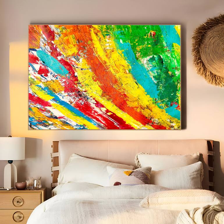 Bright color Painting, Textured abstract wall art Painting by Kal Soom ...