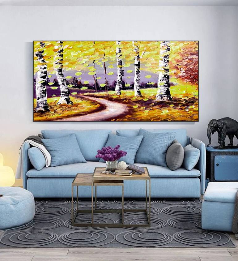 Forest Tree Painting, Handmade Landscape artwork Painting by Kal Soom ...