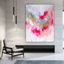 Colourful Abstract Painting, Pink Original Wall Art AH001 Painting by ...