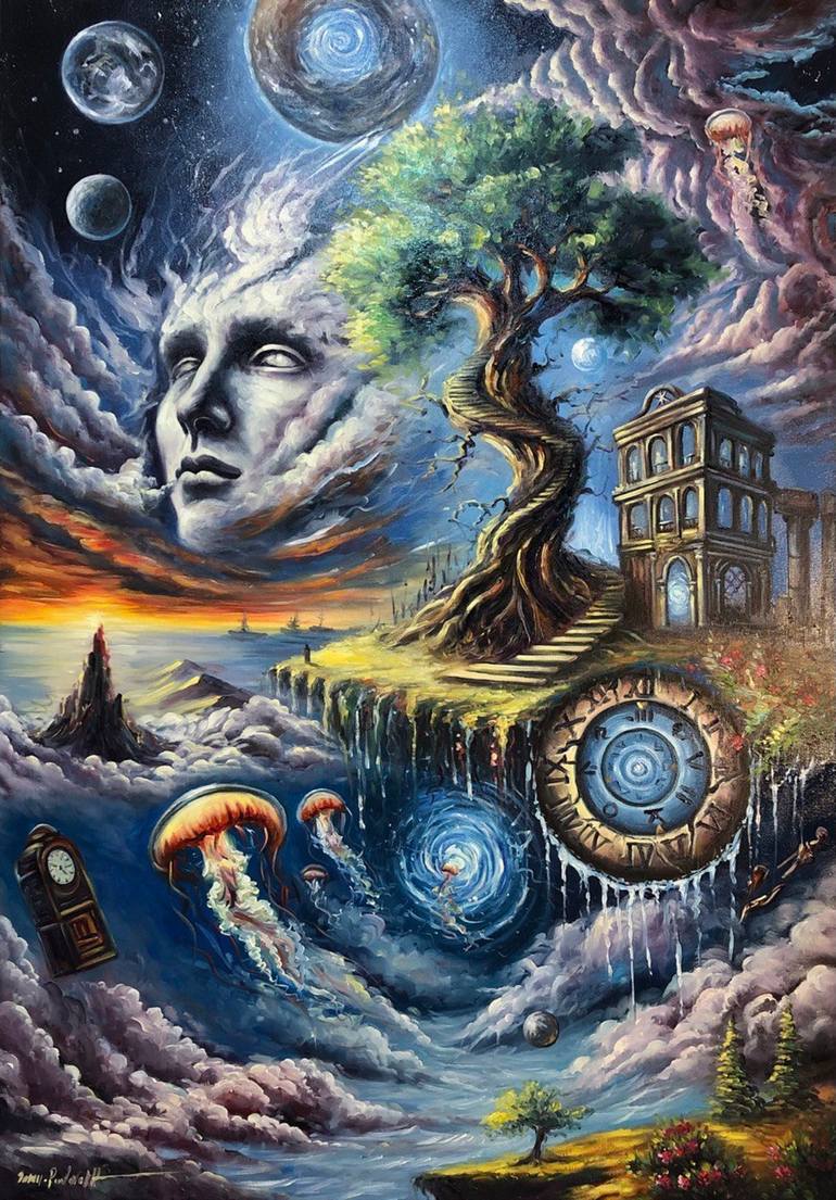 The Time Traveler Painting by Iman Poorfarokh | Saatchi Art