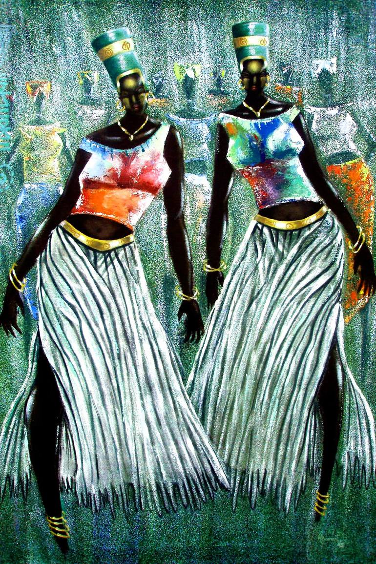 Nubian Queens Painting by Jeremiah Obuobi | Saatchi Art