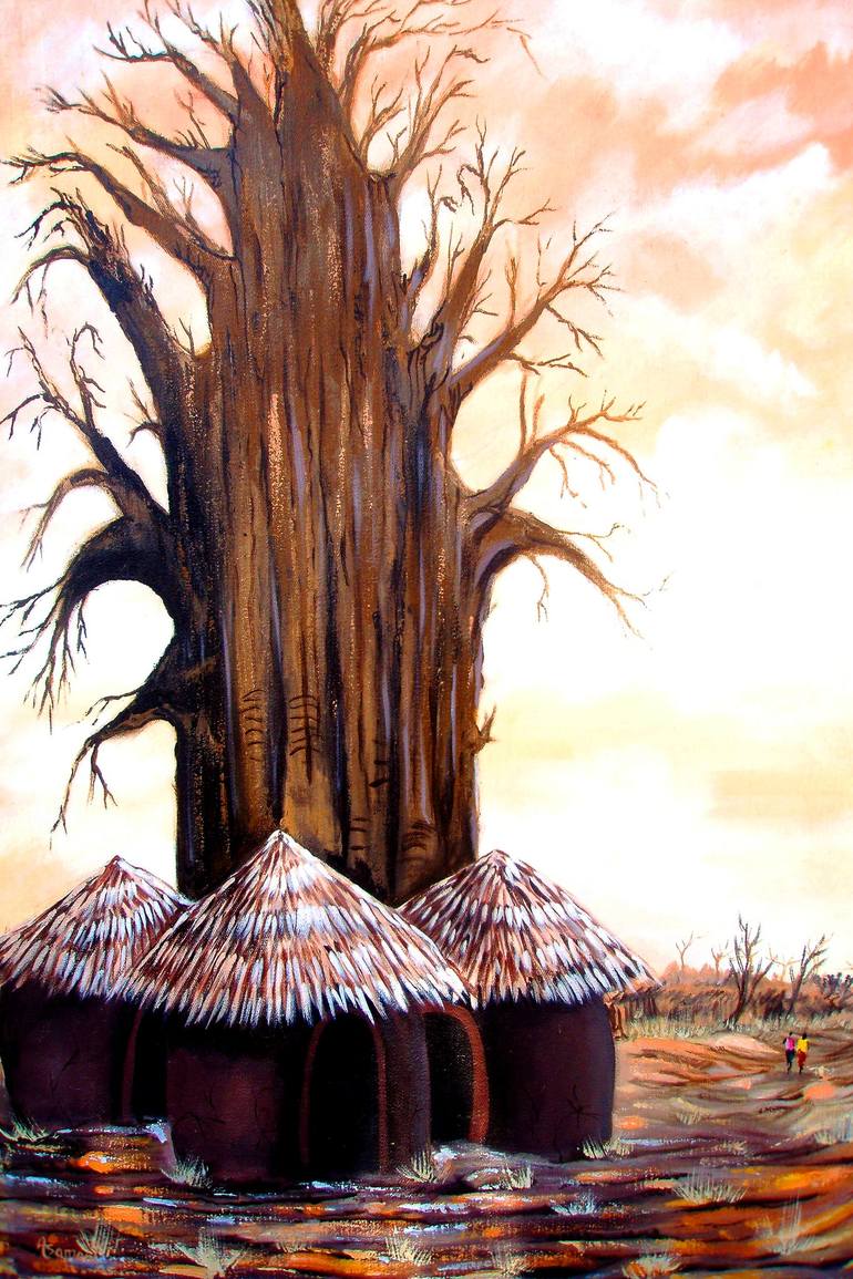The Baobab Tree Painting by Jeremiah Obuobi | Saatchi Art