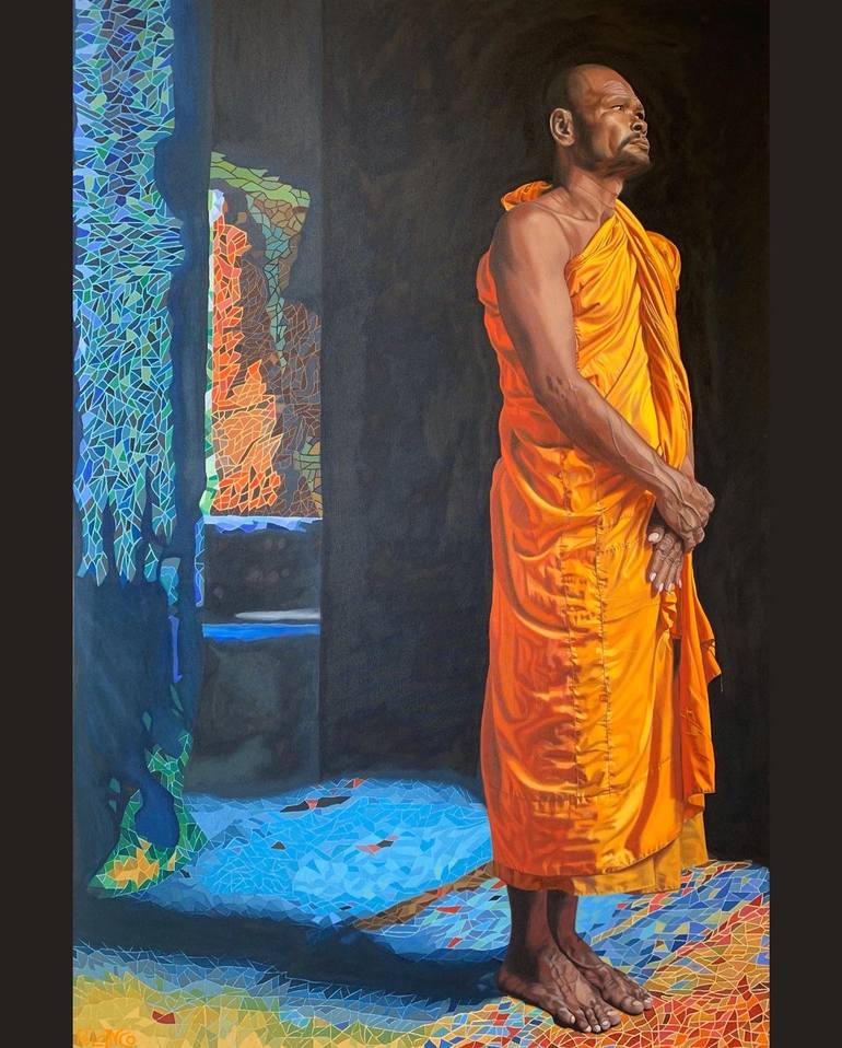 Buddhist Monk #1 Painting by Juan Carlos Braza Polanco | Saatchi Art