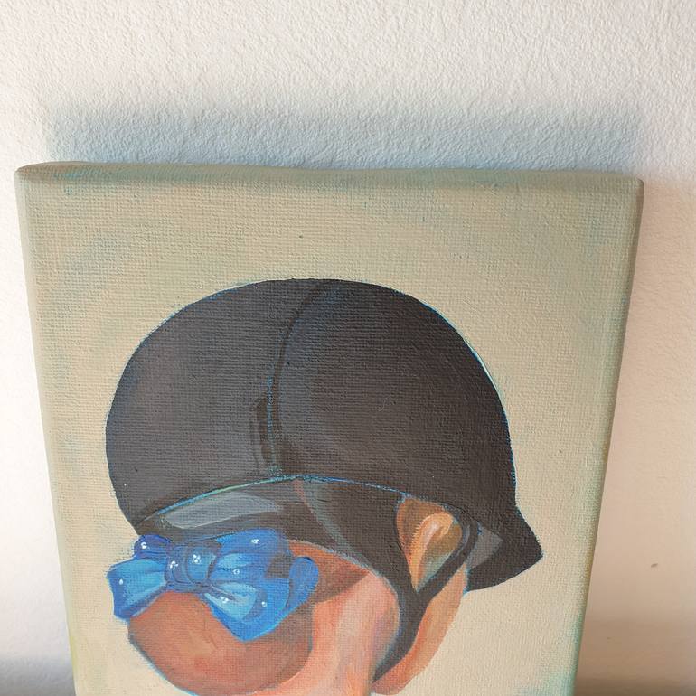 Blue ribbon Painting by Ksenia June | Saatchi Art