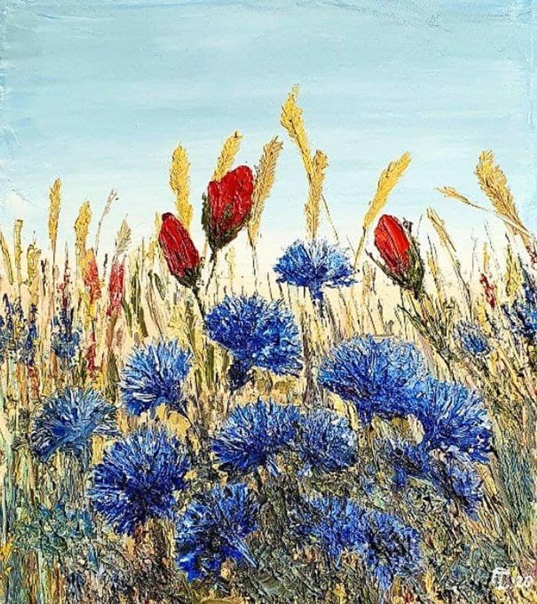 Cornflowers Painting by Promotion Gallery | Saatchi Art
