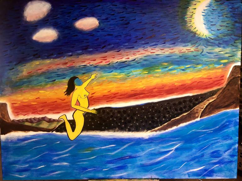 Woman Wailing for her Demon Lover Painting by John Rague Mangiardi ...