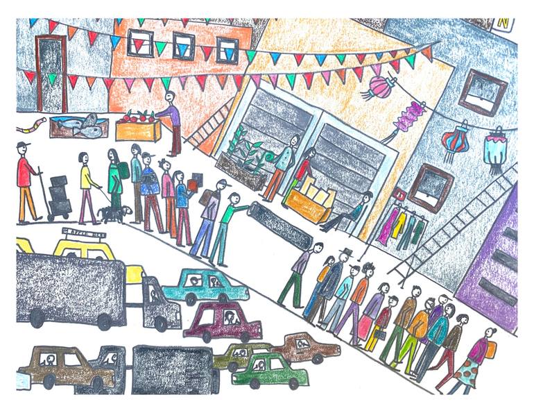 Chinatown Drawing by natchie art | Saatchi Art