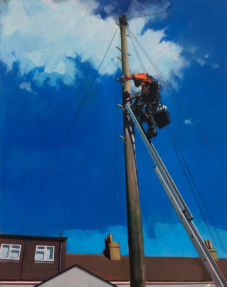 Lineman Painting by Andrew Morris | Saatchi Art