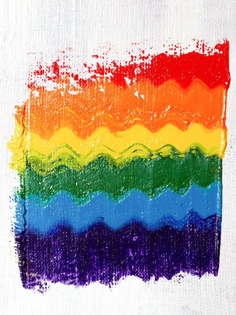 LGBTQ flag Printable oil painting on canvas and paper Painting by ...