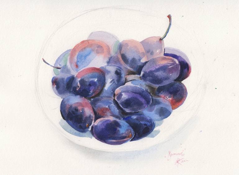 Prunes Painting by Karina Alieva | Saatchi Art