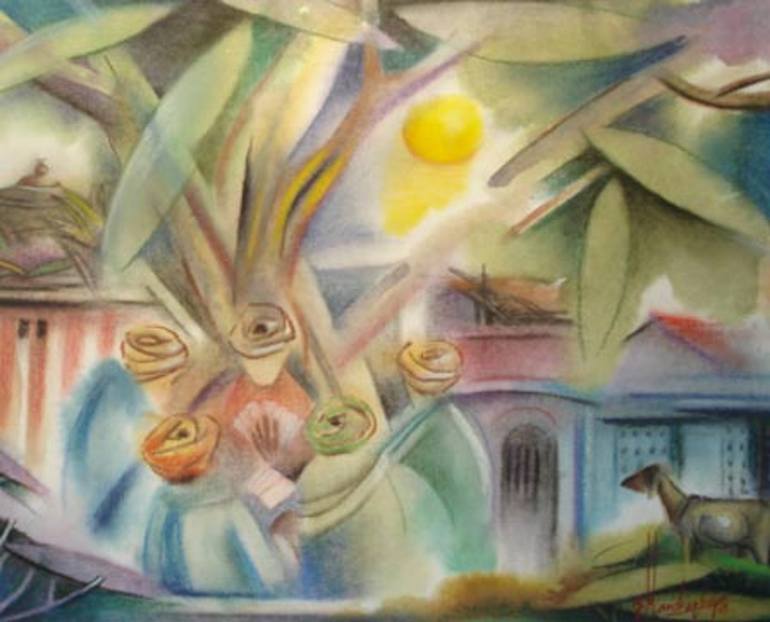 Moon light Players Painting by Sreenath Lohanathan | Saatchi Art
