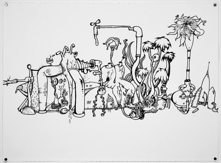 The Oh-Ya Oasis Drawing by Chris Satchell | Saatchi Art