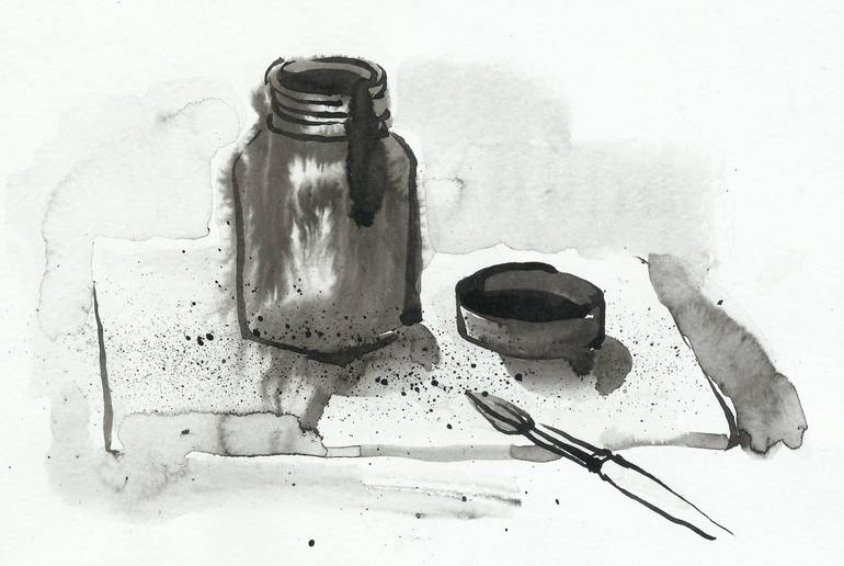 Ink With Ink Drawing by Polina Razina | Saatchi Art