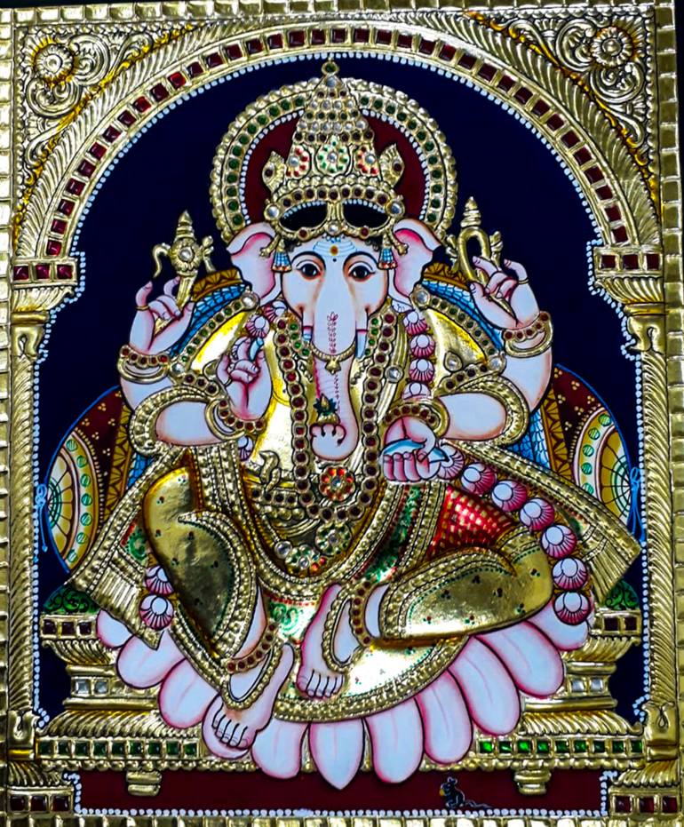 Lord Ganesha Painting by Vignesh GV | Saatchi Art