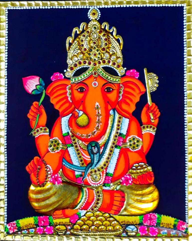 Lord Ganesha II Painting by Vignesh GV | Saatchi Art