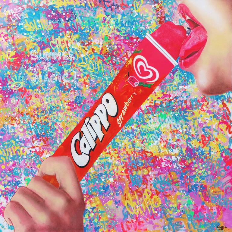 Strawberry Calippo Painting by Giuseppe Valia | Saatchi Art